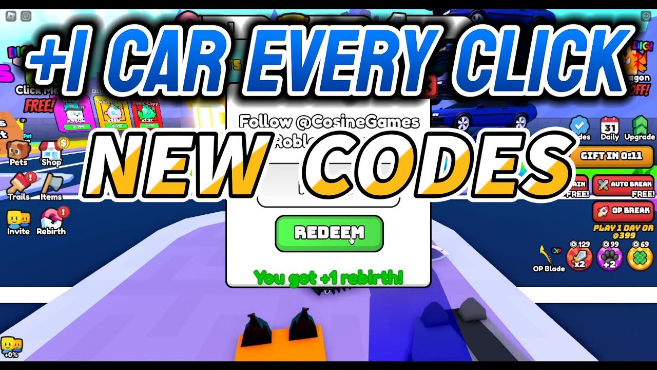 *NEW* +1 Car Every Click Codes + How to Redeem - YouTube