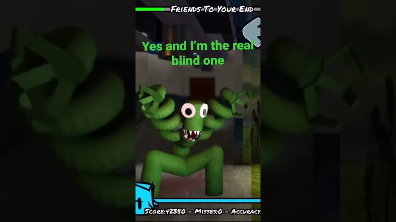 When figure and green fight because they are both blind - YouTube