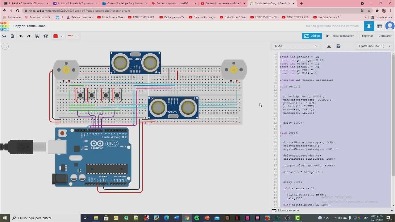 DOS SENSORES ULTRASONICOS - YouTube