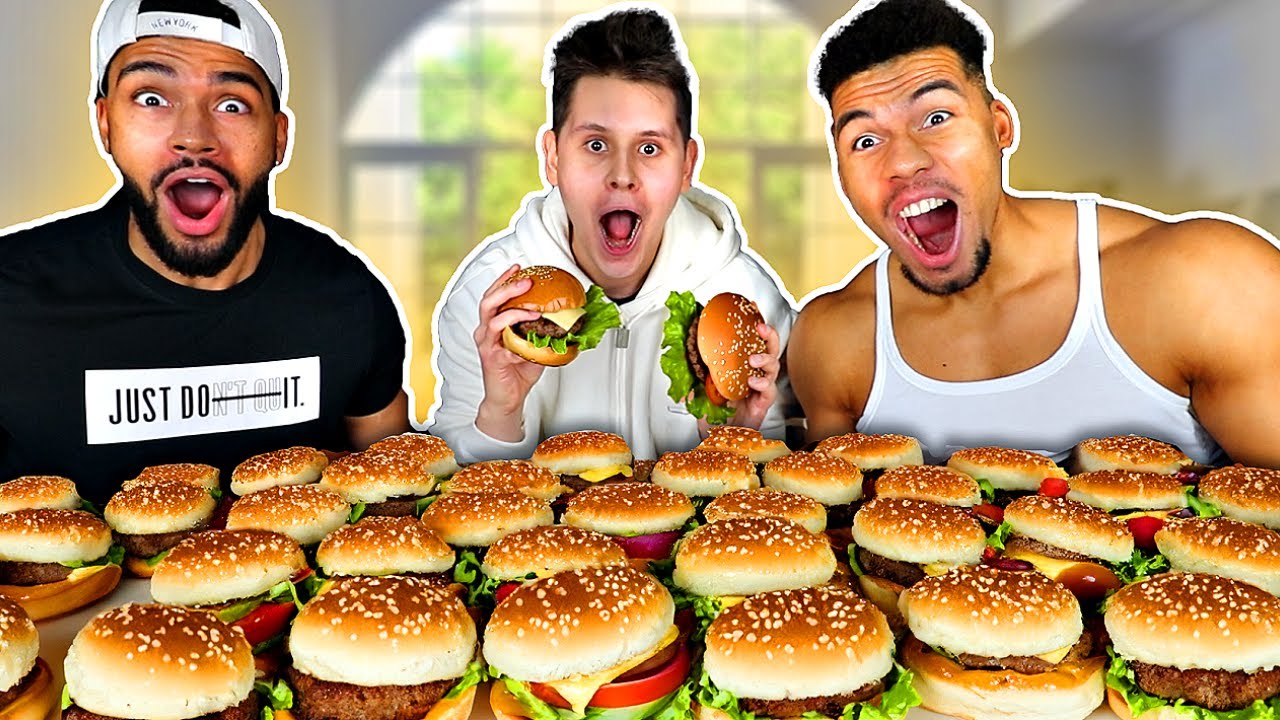 WER ISST SCHNELLER??! HAMBURGER CHALLENGE MIT Evanijo - YouTube