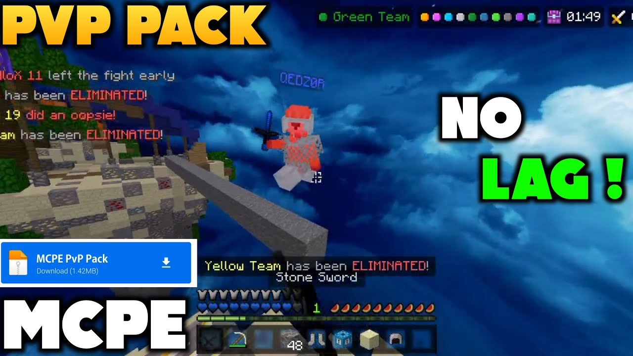 Best Mcpe PvP pack 1.19 /1.20 ! | Fps boost ! Mcpe pvp pack texture ...