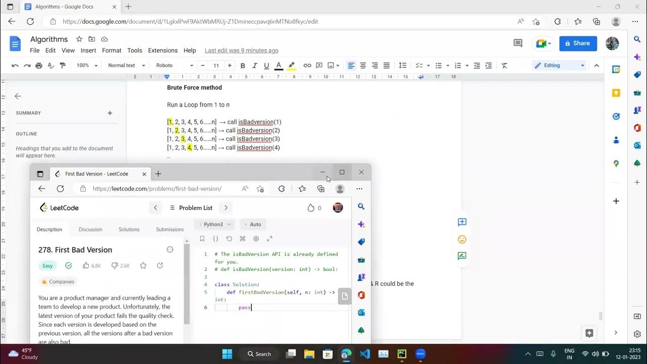 Leetcode 278 First Bad Version Youtube