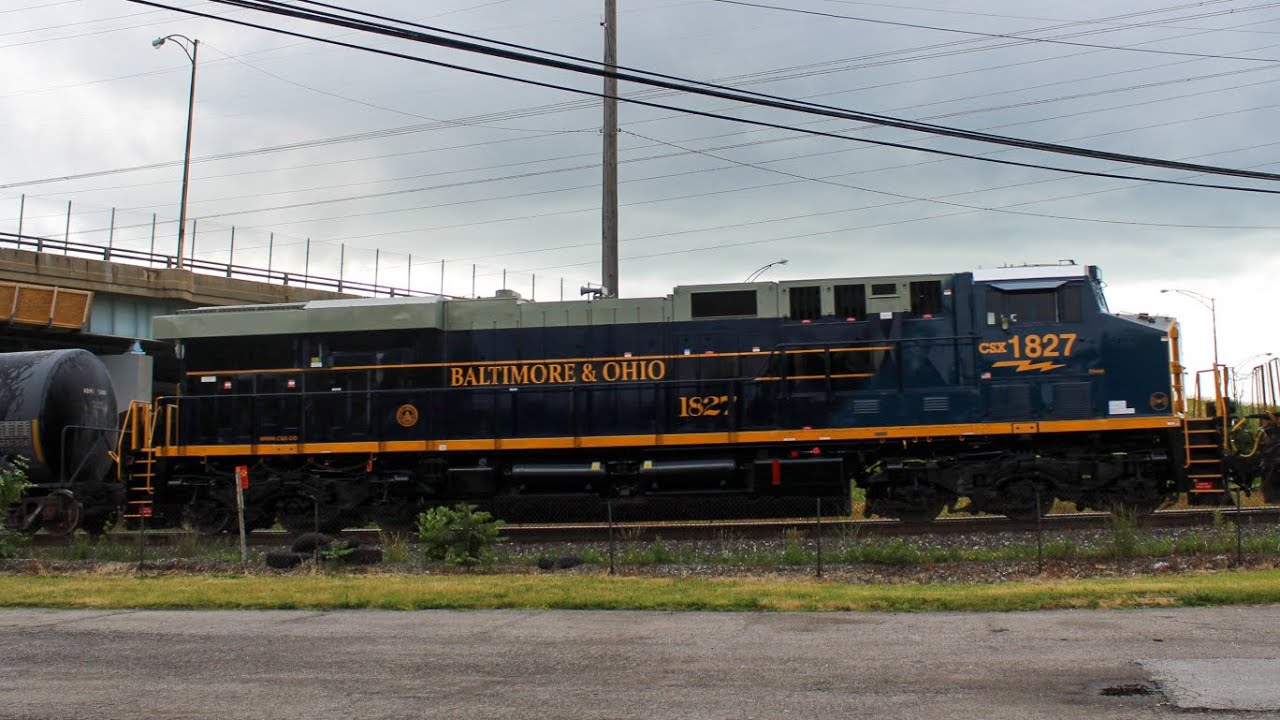 *NEW* CSX 1827 B&O heritage unit + other CSX and CP trains in Mentor ...