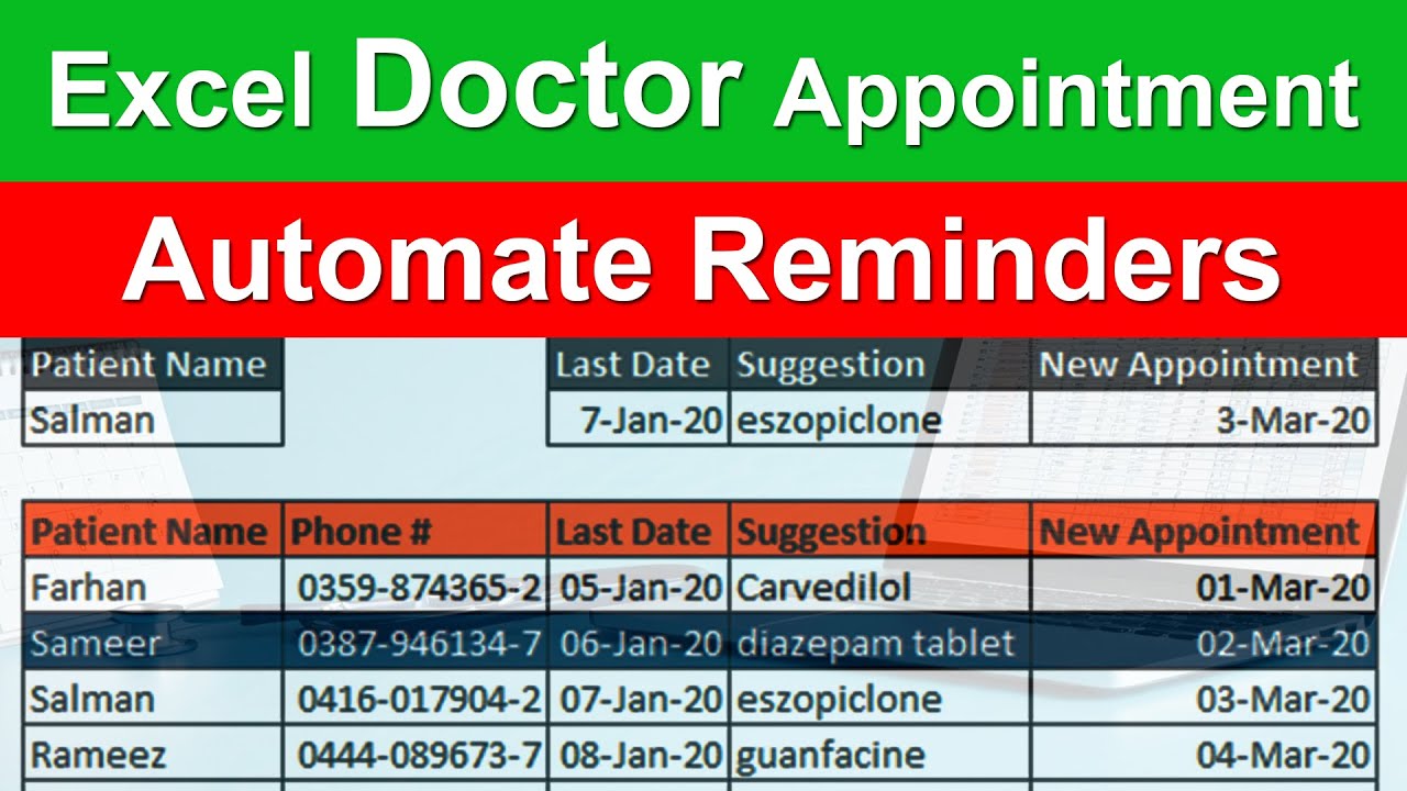 Hospital Appointment Schedule in Excel | Doctor Schedule in Excel ...