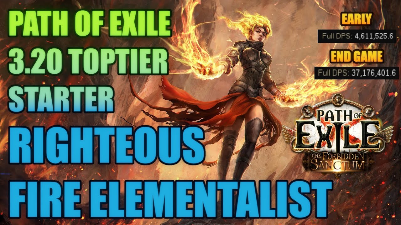 Path of Exile 3.20 : Top League Starter Righteous Fire Elementalist ...