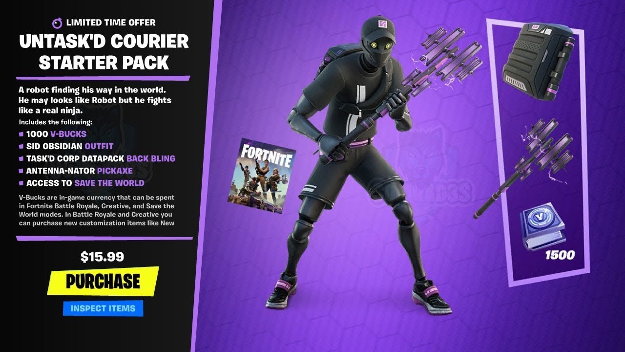 New Untasked Courier Quest pack! (Fortnite item shop) - YouTube