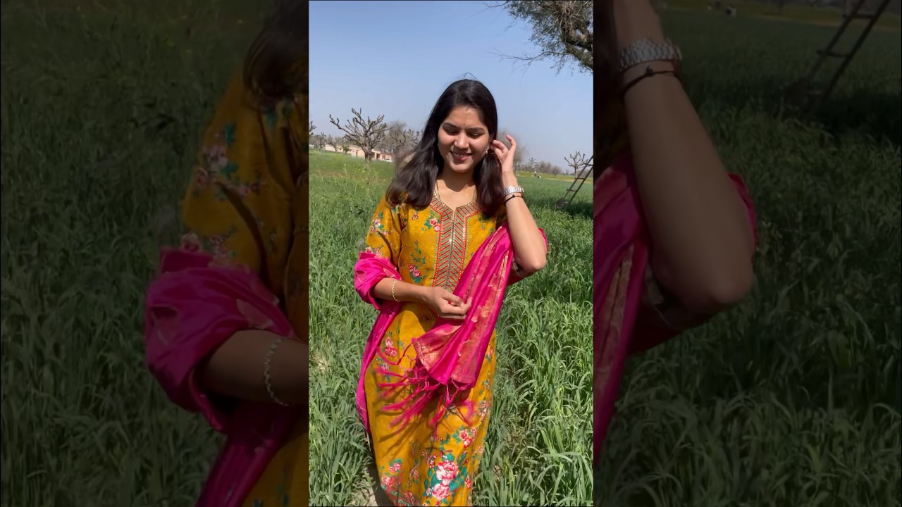 🫠🥰#bollywood #love #music #bff #shararagharara #gaon #suit #yellow # ...