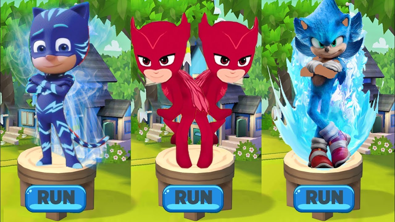 Tag with Pj Masks Catboy and Owlette vs Sonic Dash Run Gameplay - YouTube