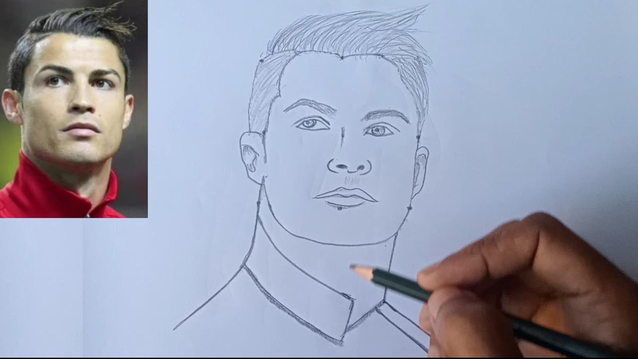 Cristiano Ronaldo Drawing Tutorial √√ dots technic || sapahar art ...