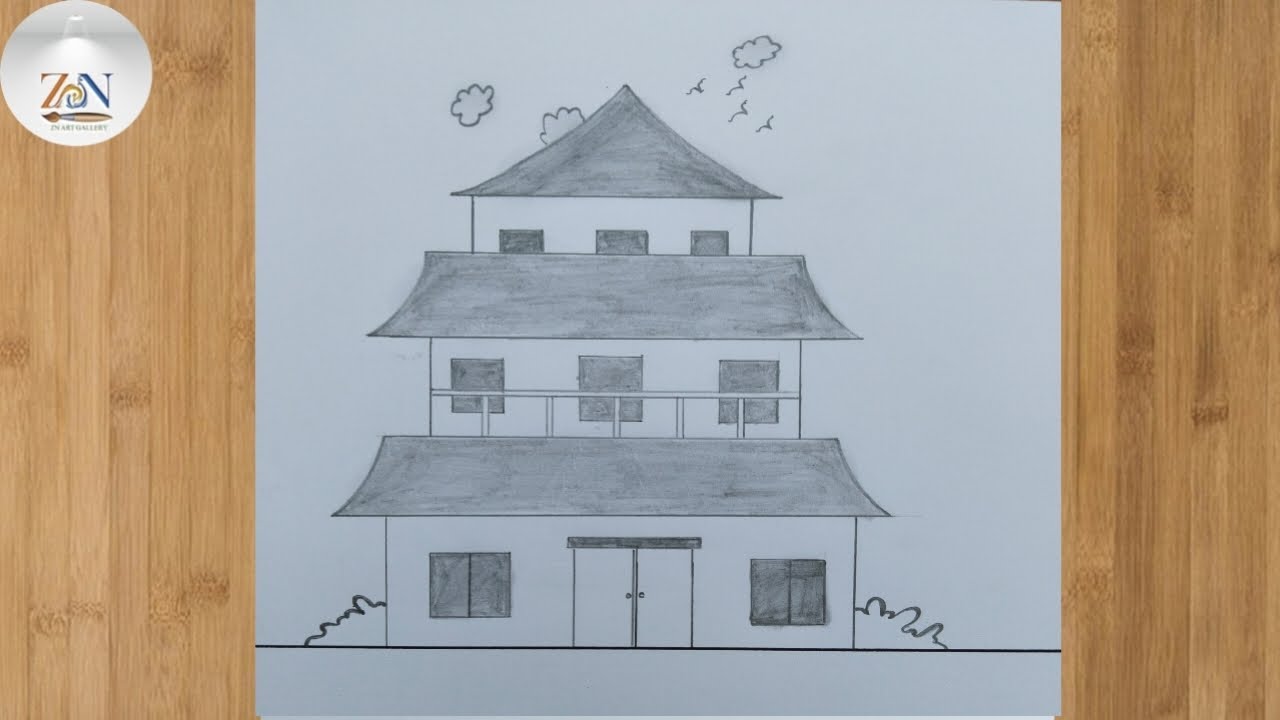 3 level house drawing || house draw || house level 3 drawing || house ...