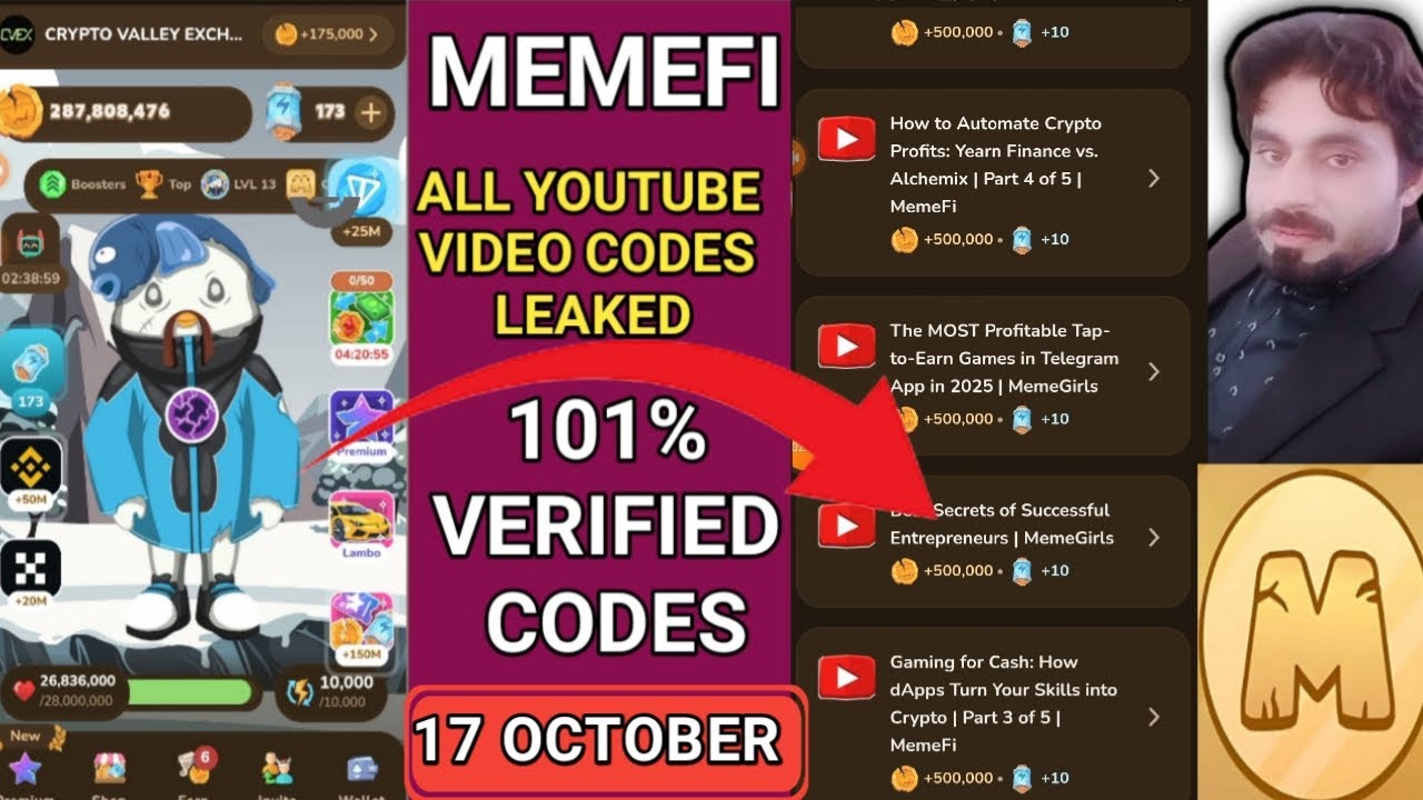 17 OCTOBER MEMEFI ALL VIDEO CODES TODAY | 101% VERIFIED CODES | MEMEFI ...