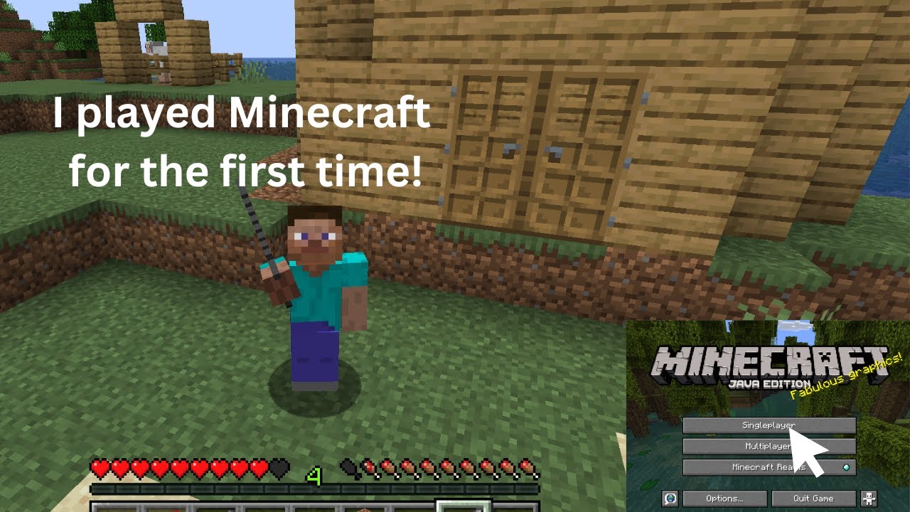 I played Minecraft on my computer for the first time - YouTube