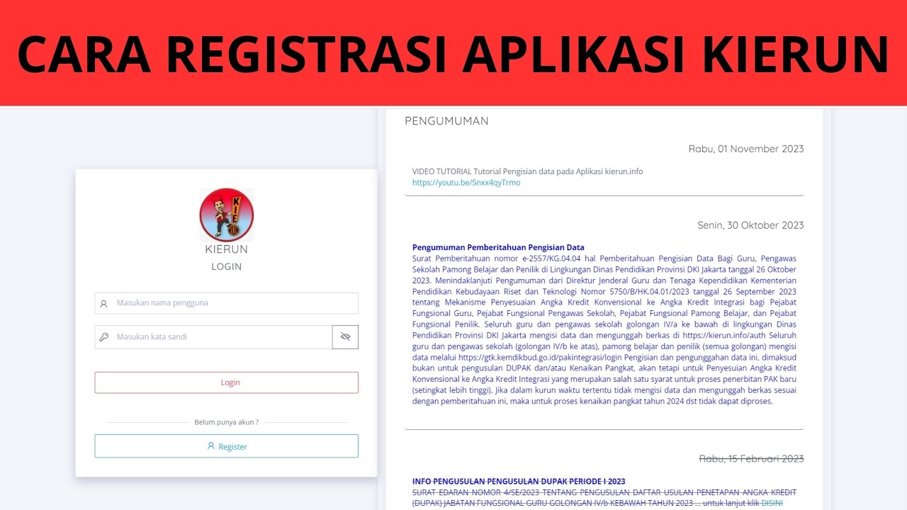 CARA REGISTRASI APLIKASI KIERUN - YouTube