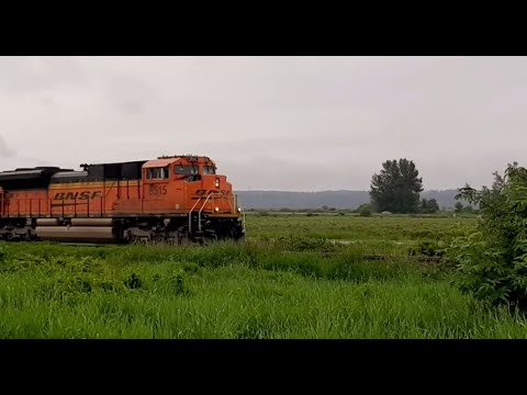BNSF 8515 SD70ACe Leads Freight Train In Surrey British Columbia - YouTube
