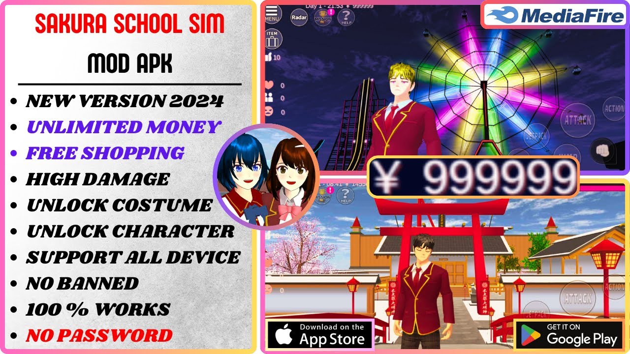 SAKURA SCHOOL SIMULATOR MOD APK V1.043.21 LATEST 2024 - UNLIMITED MONEY ...