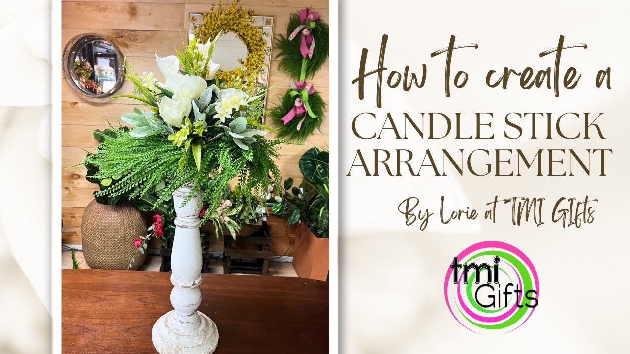 EASTER CANDLESTICK ARRANGEMENT TUTORIAL/SPRING HOME DECOR/DIY CANDLE ...