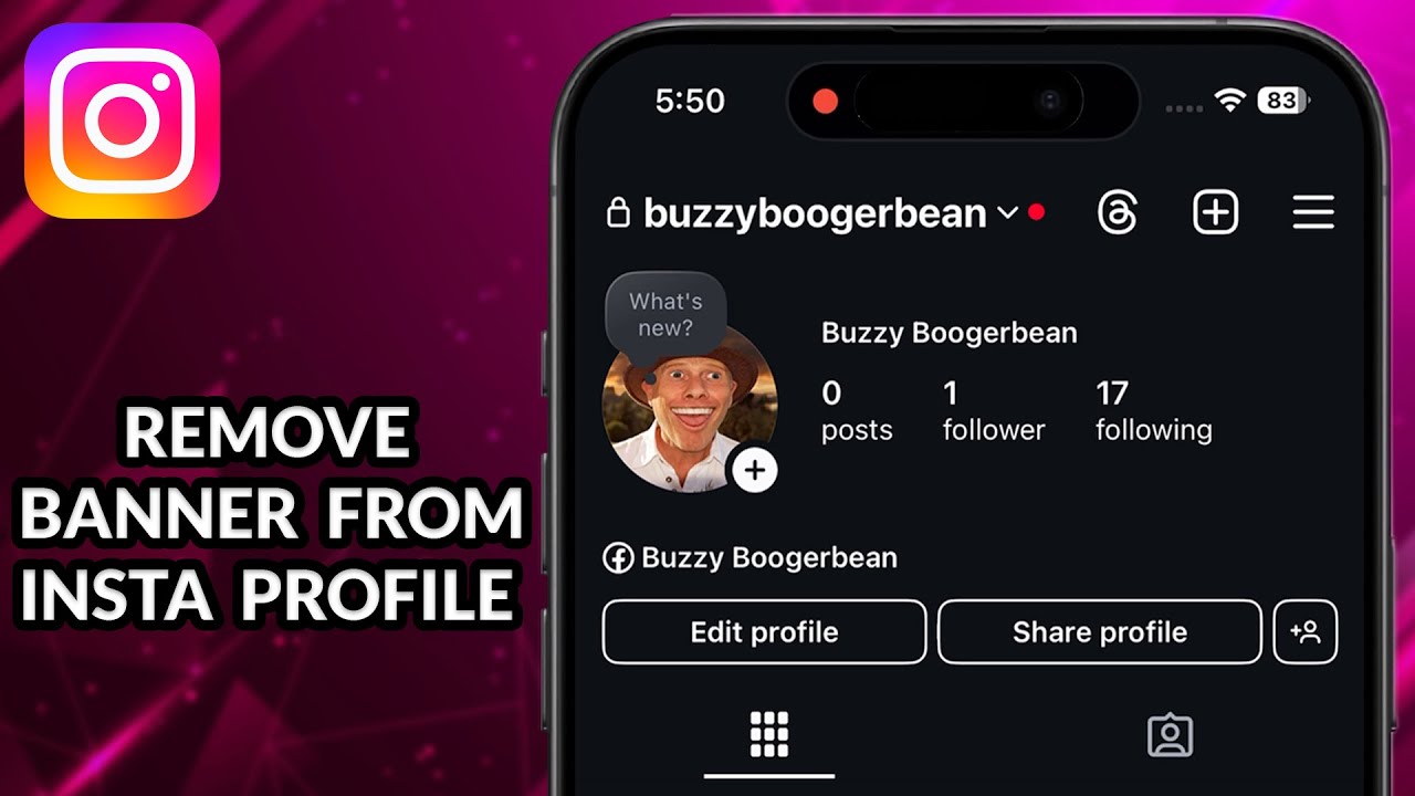 How To Remove Facebook Banner From Instagram Profile - YouTube