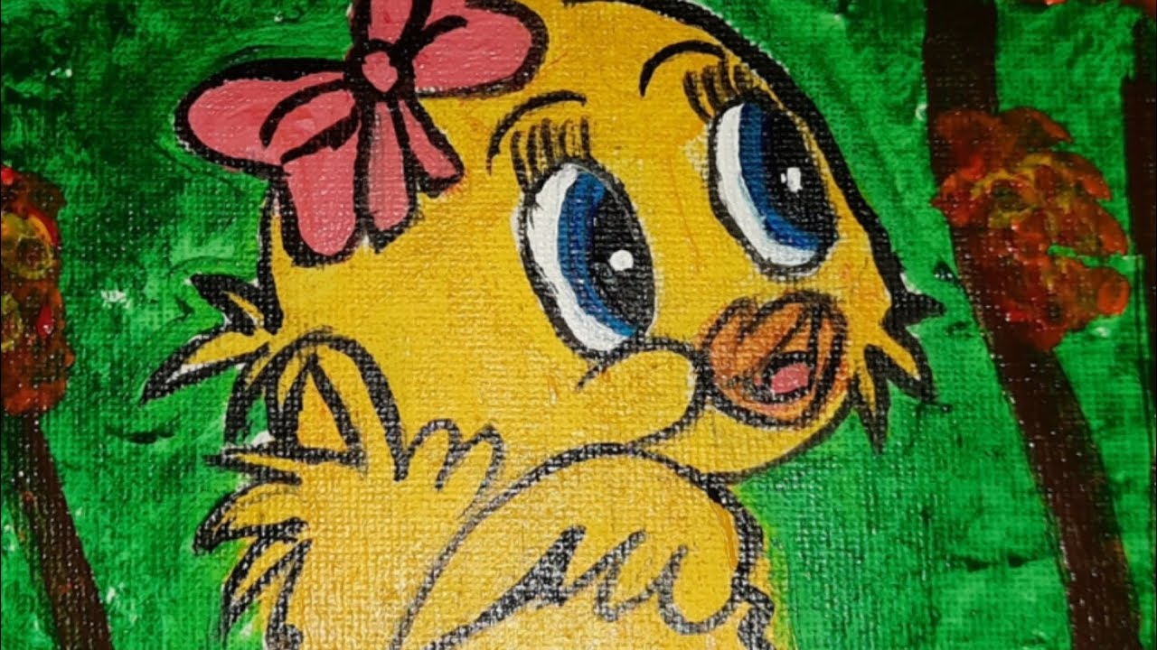 Tweety bird Acrylic painting/for beginners/step by step - YouTube