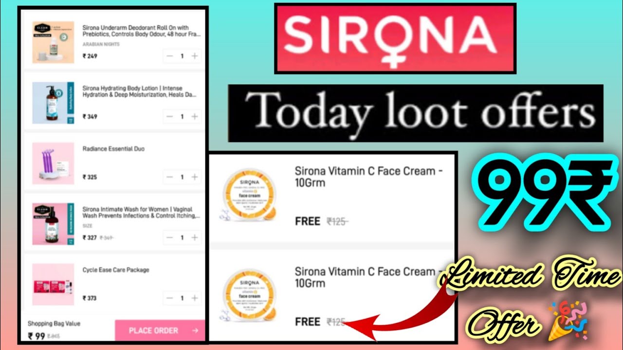 Sirona LooT Offers🎉|99₹ Only🥳|Hurry Up 💃🏻Limited Offer|Loot Offers Today #lootoffer#viral# ...