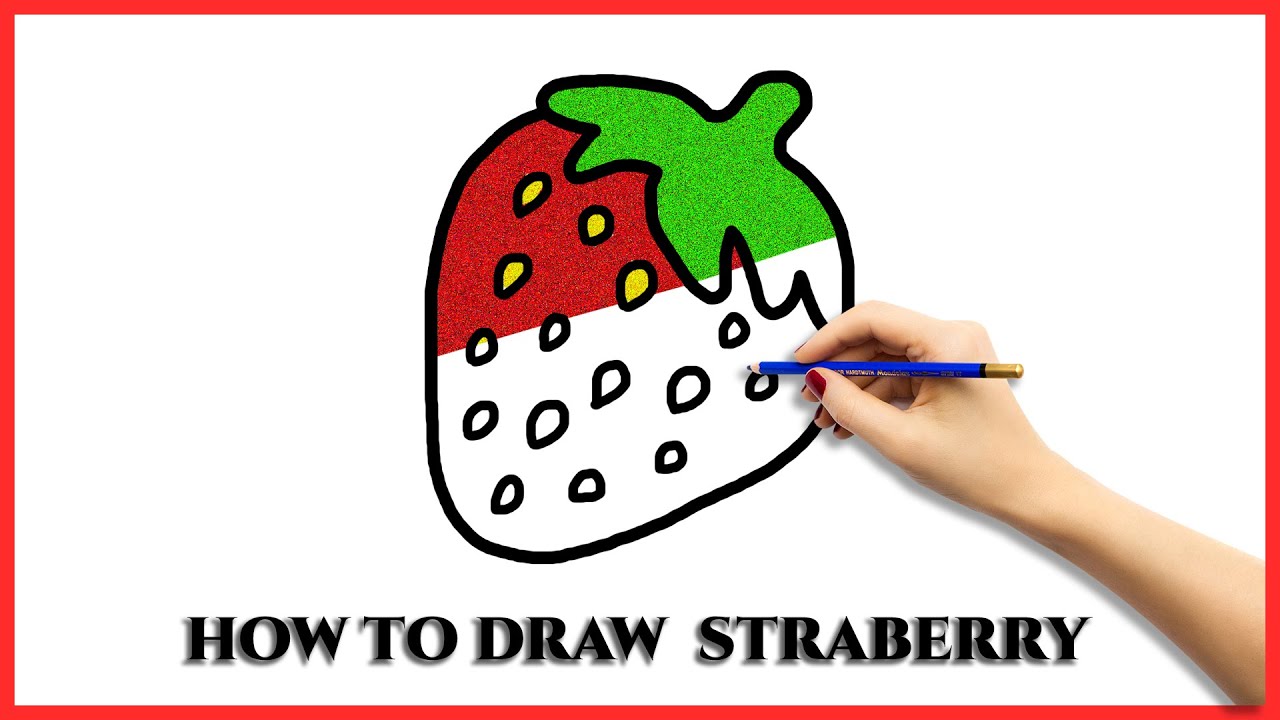 How To Draw Strawberry Drawing | Strawberry Drawing For Kids | Step By ...