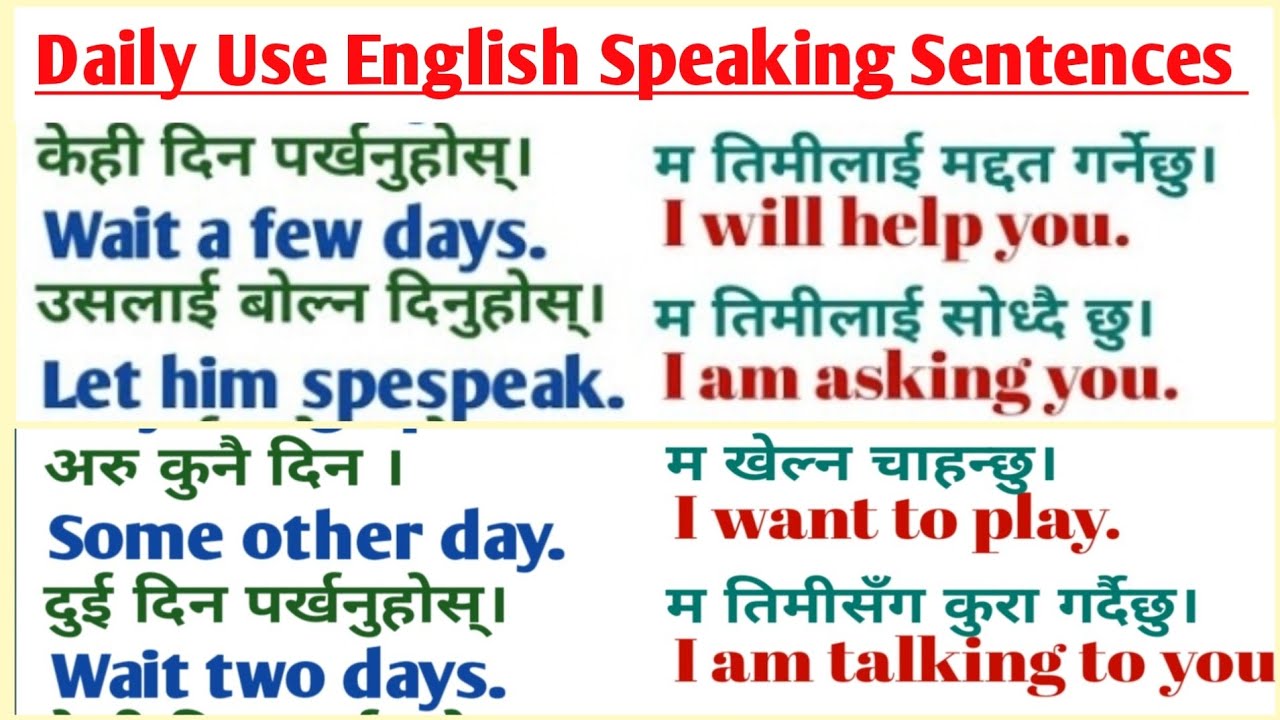 English For Beginners Day 1 Fluent Speaking Practice with Nepali ...