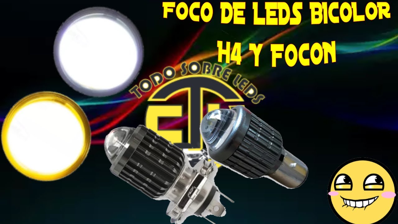 CONOCE COMO ILUMINA EL FOCO LED BICOLOR CON LUPA, EN ENTRADA H4 Y FOCON ...