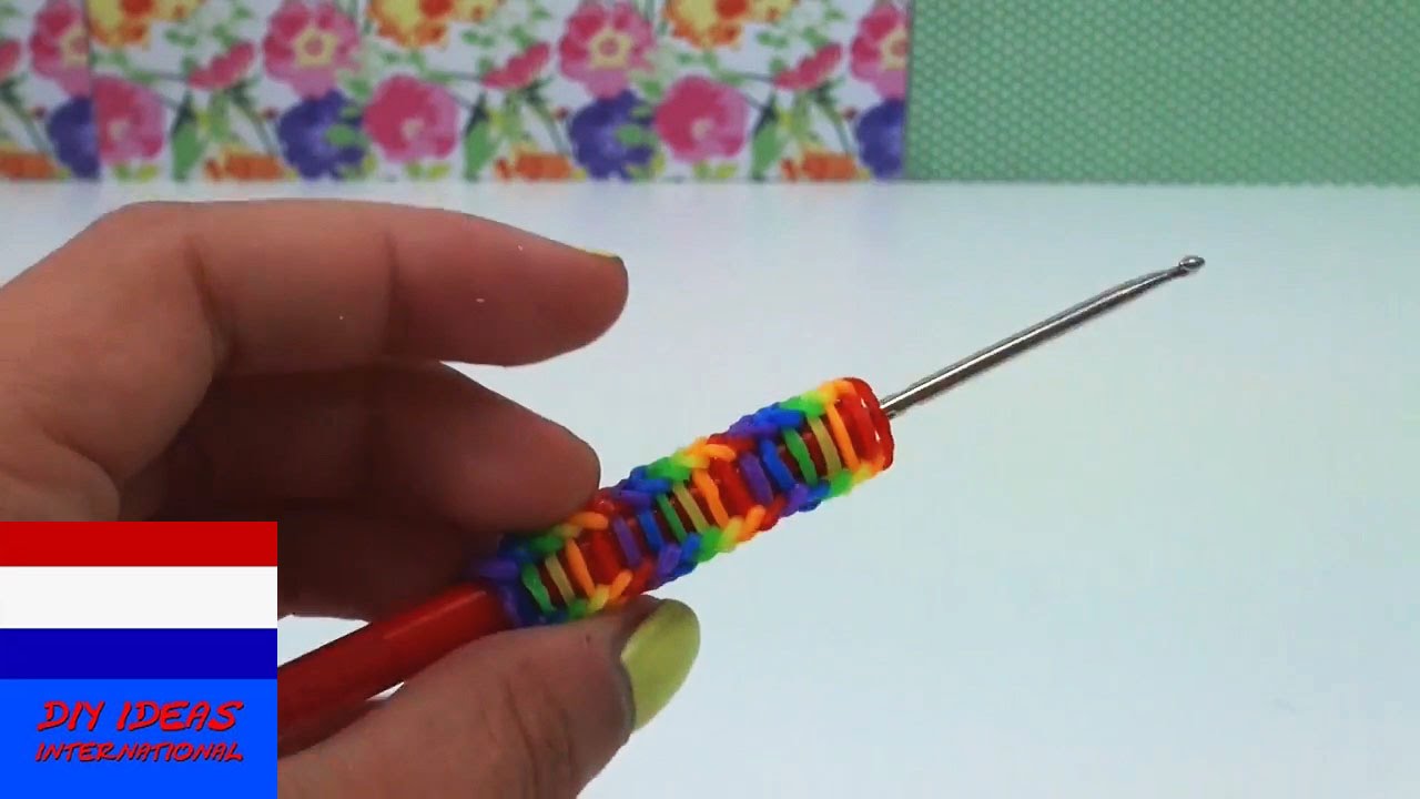 DIY loom bands stift - loom bands pencil grip - how to loom bands pen ...