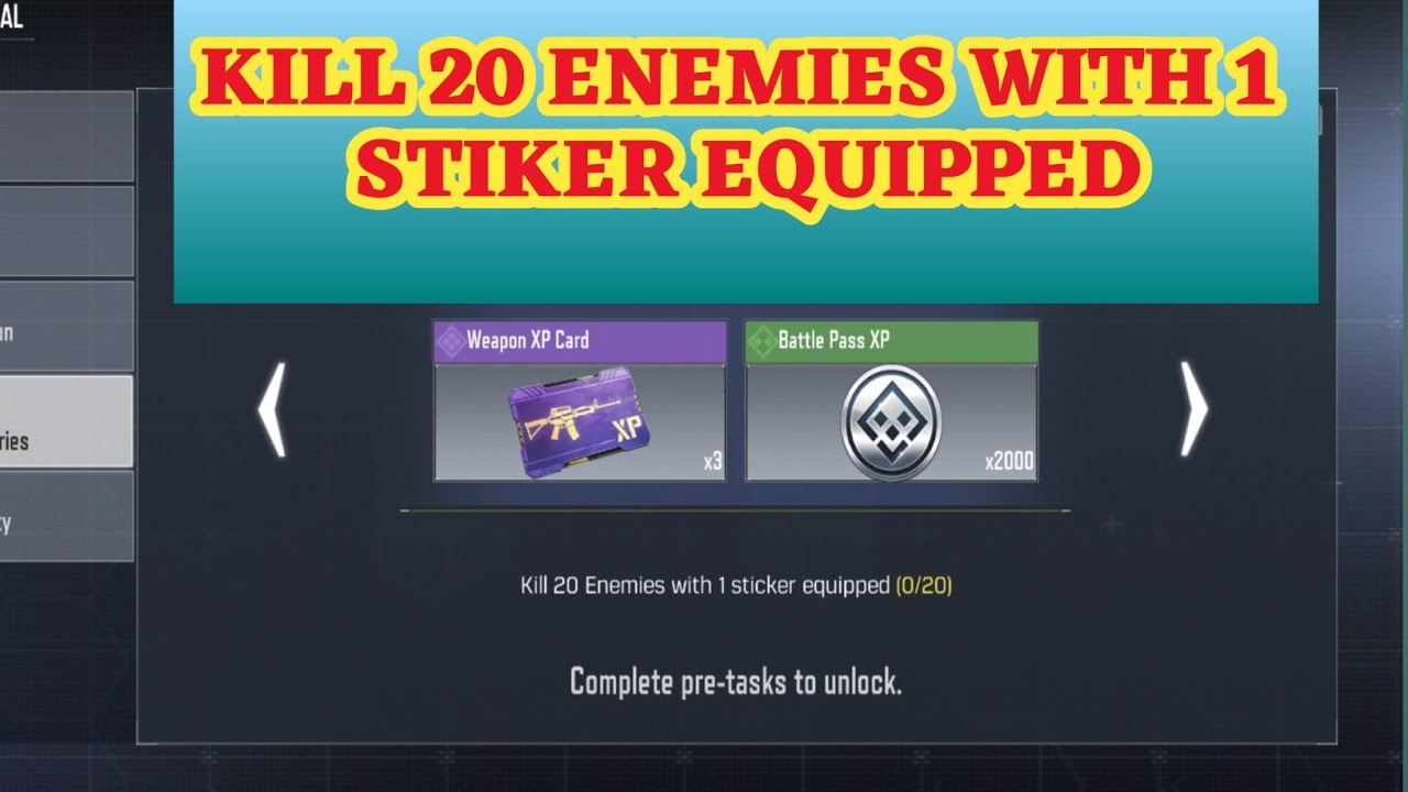 HOW TO EQUIP STIKER ON GUNS IN COD MOBILE | KILL 20 ENEMIES WITH 1 ...