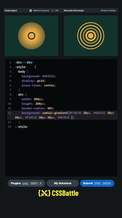 CSS Battle #94 - Ripples | Solution #cssbattle #codingshorts #coding # ...