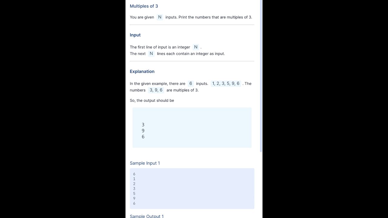 multiples of 3 in a given range - YouTube