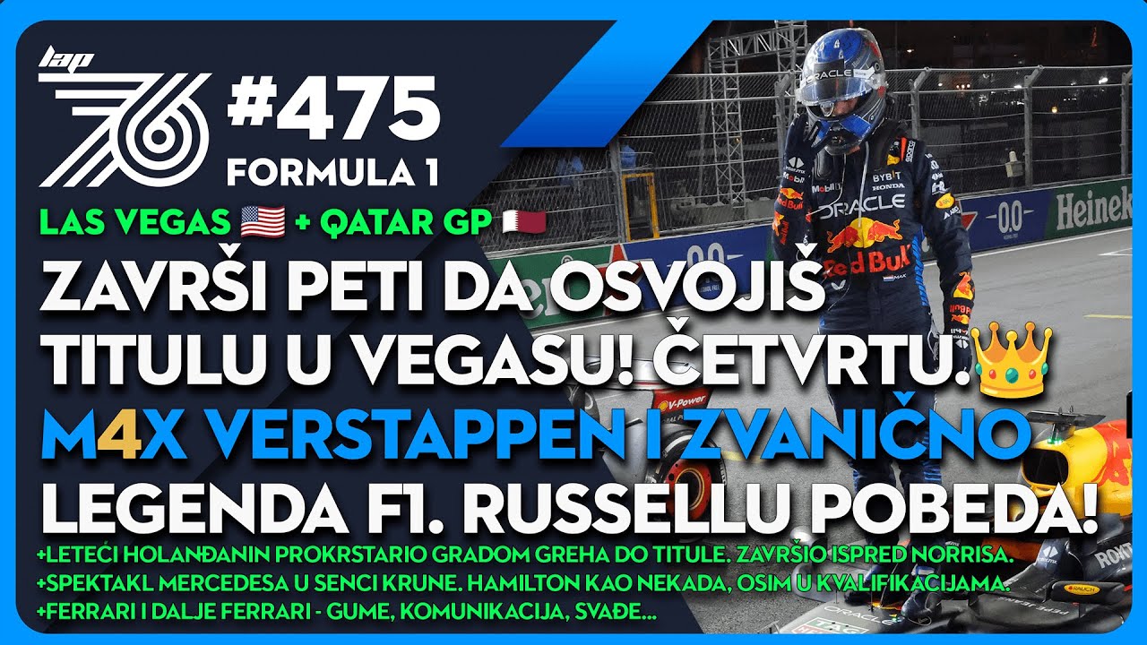 Lap76 #475 F1 Max Verstappen šesti veličanstveni vozač sa četiri ili ...