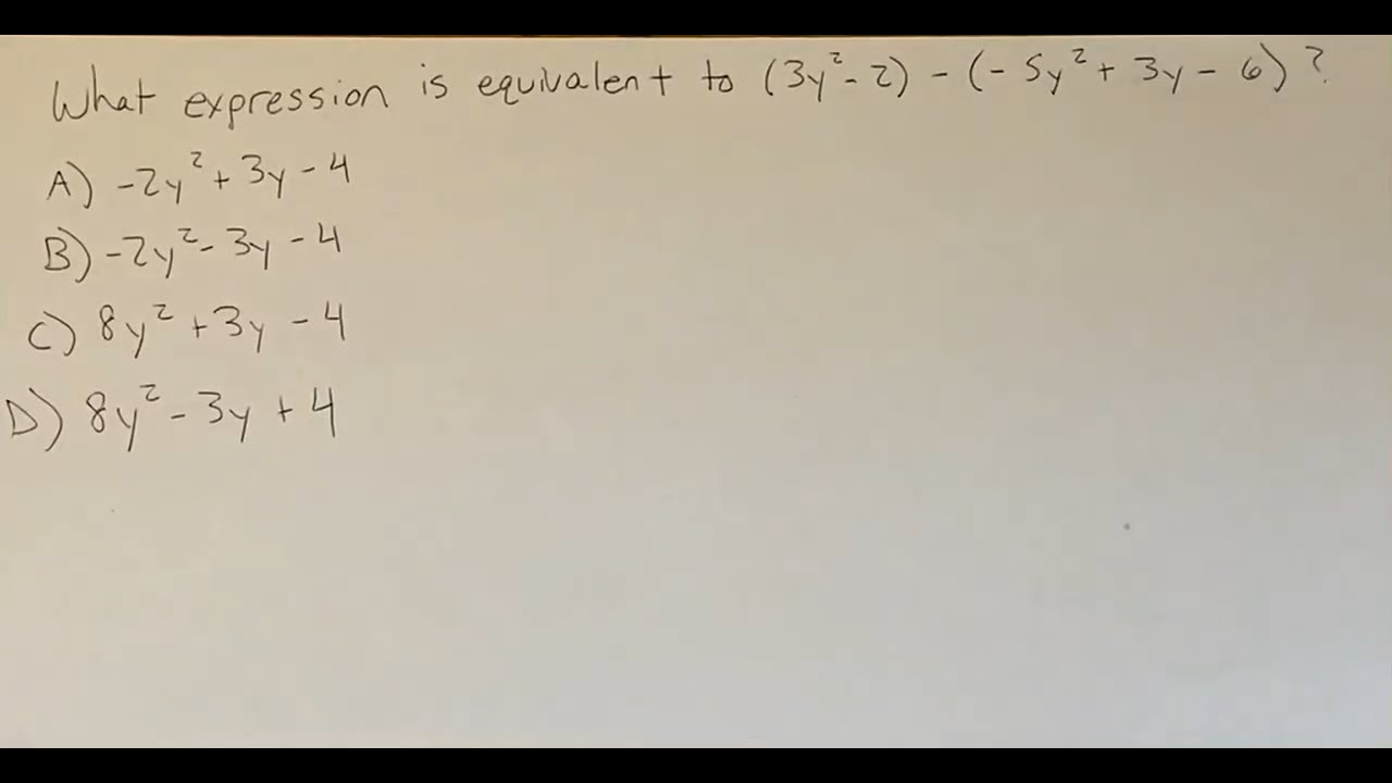 What Expression Is Equivalent To 3y 2 2 5y 2 3y 6 YouTube What Expression Is Equivalent To 3y 2 2 5y 2 3y 6 YouTube