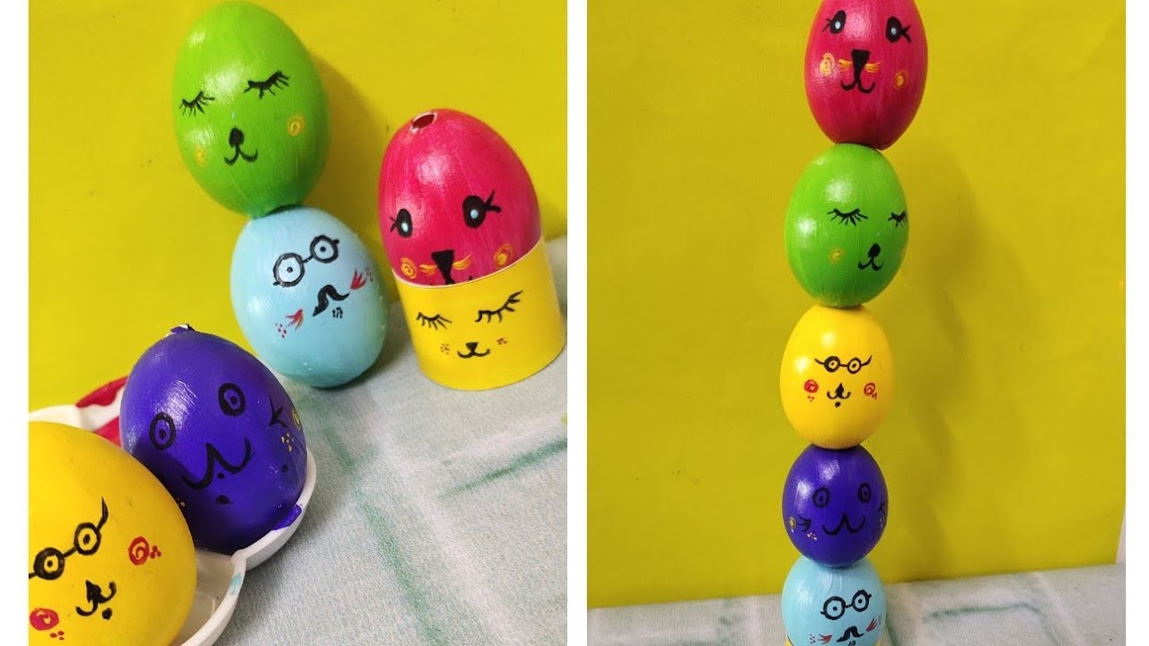 Egg shell craft ideas for kids - YouTube