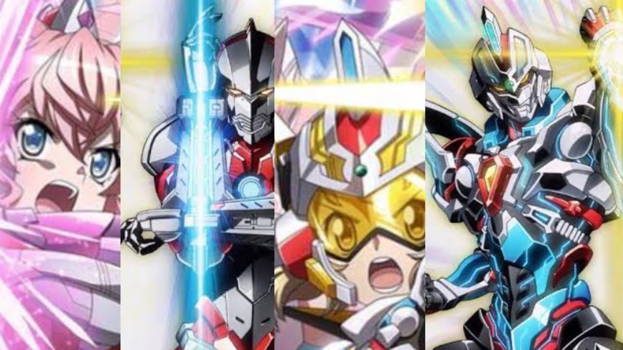 Symphogear XD Gridman x Ultraman Collab SPACIUM GRID BEAM but with the ...
