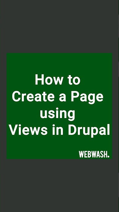 How to Create a Page using Views in Drupal - YouTube
