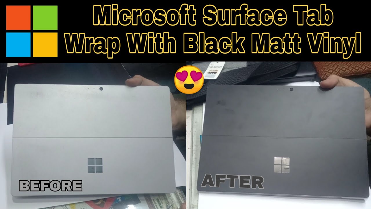 Microsoft Surface tab wrap with black matt vinyl | dtech | - YouTube