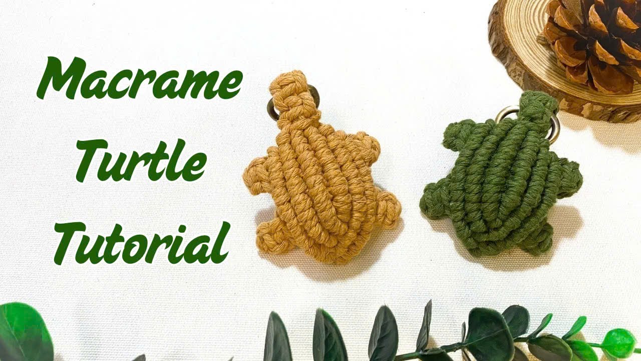 Hướng dẫn làm móc khóa rùa con đáng yêu | Macrame Turtle Keychain Tutorial | Macrame Animal ...