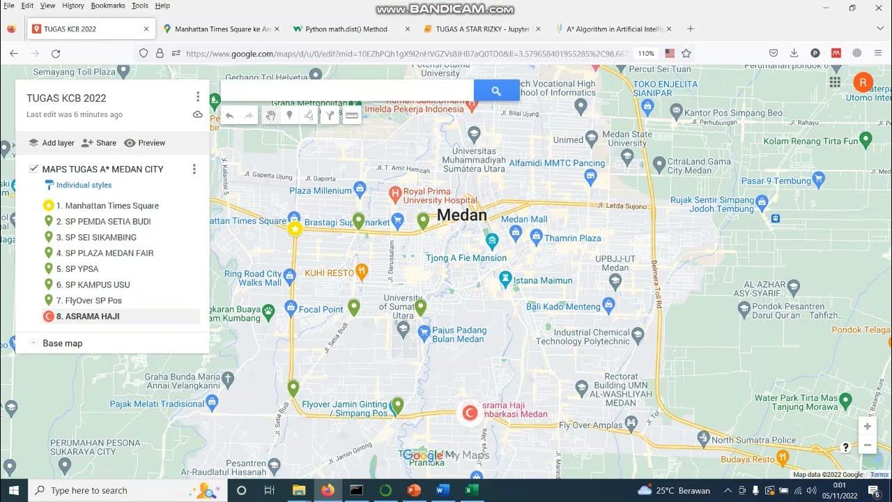 A* (A-Star) Algorithm - Python - Google Maps - YouTube