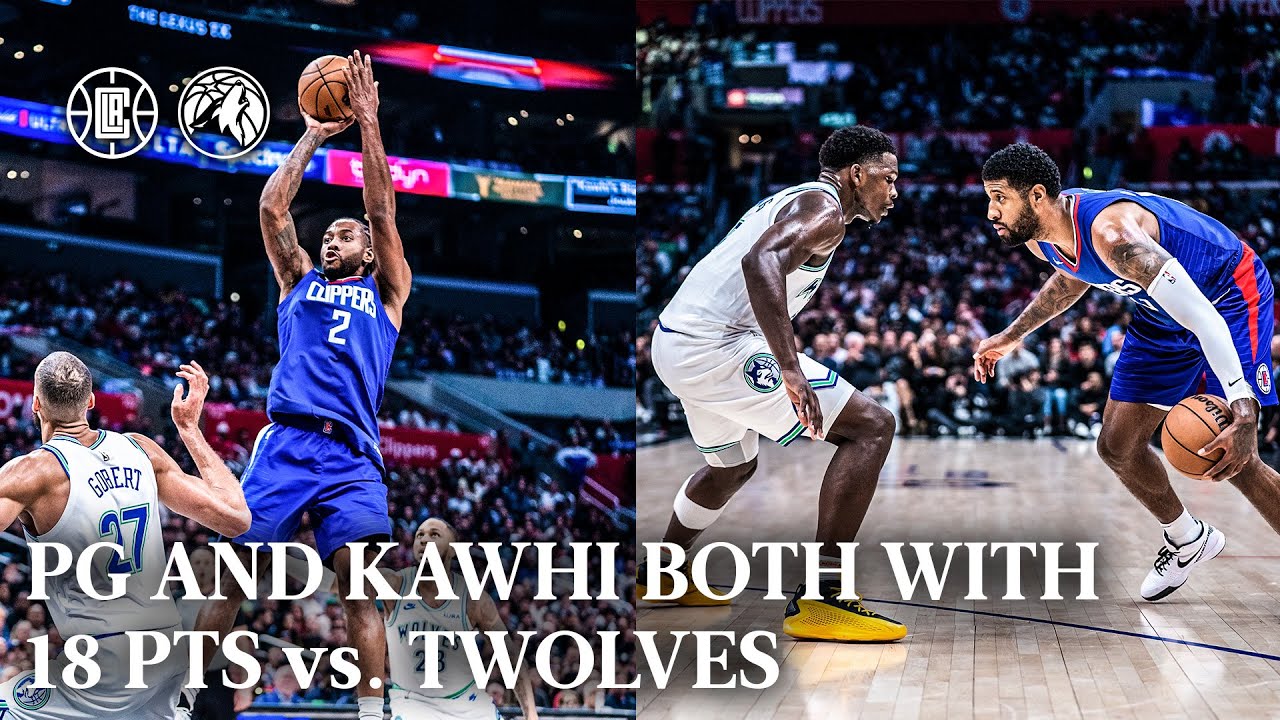 PG and Kawhi Both Score 18 PTS vs. Timberwolves Highlights | LA ...