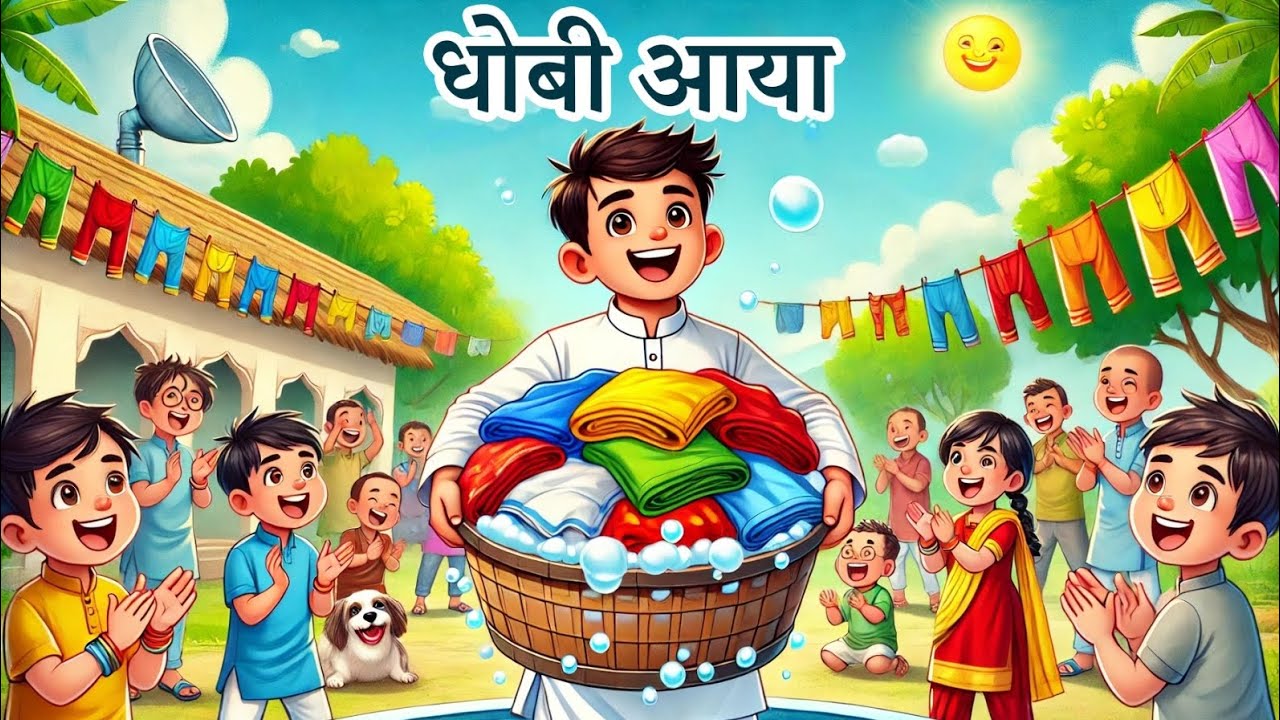 Dhobi aaya Dhobi aaya | washerman came | Hindi Rhyme | Poem | Kavita ...