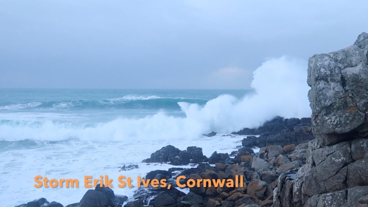 STORMY ST IVES, CORNWALL in Storm Erik, with a 'k'! - YouTube