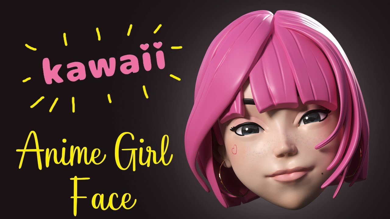 How To Sculpt A Cute Anime Girl Face Easy Method In Zbrush Youtube