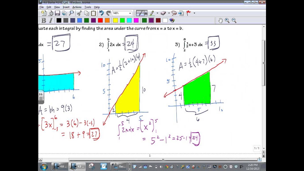 Calculus 4 6 notes STARTER USING FTC - YouTube