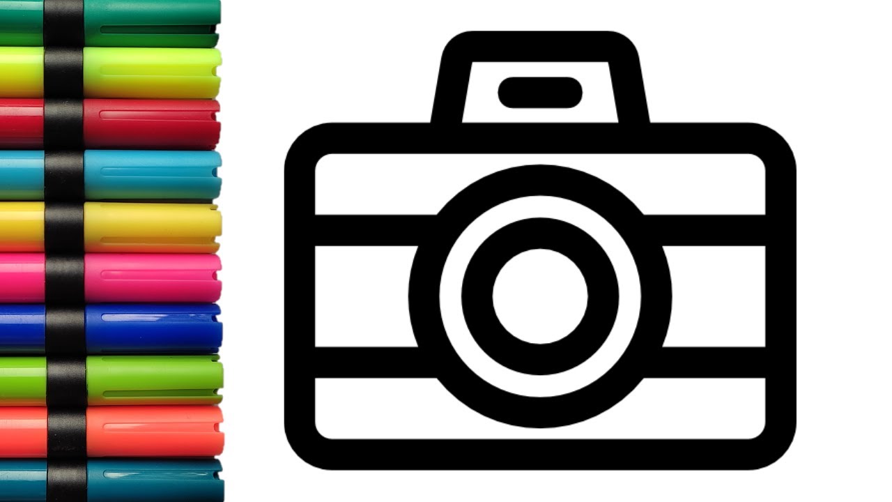 How to draw Camera |Simple and Easy Camera drawing painting & colouring ...