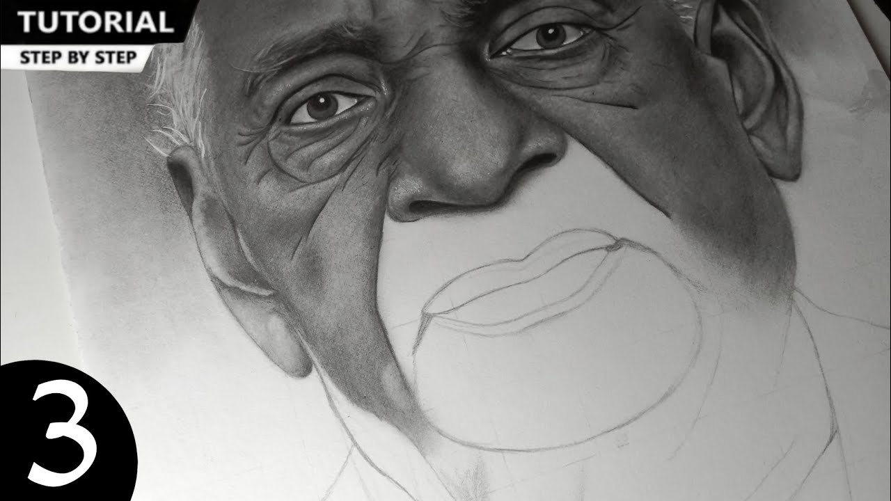 Sardar Vallabhbhai Patel Realistic Drawing | SJ 3D ARTWORK - YouTube