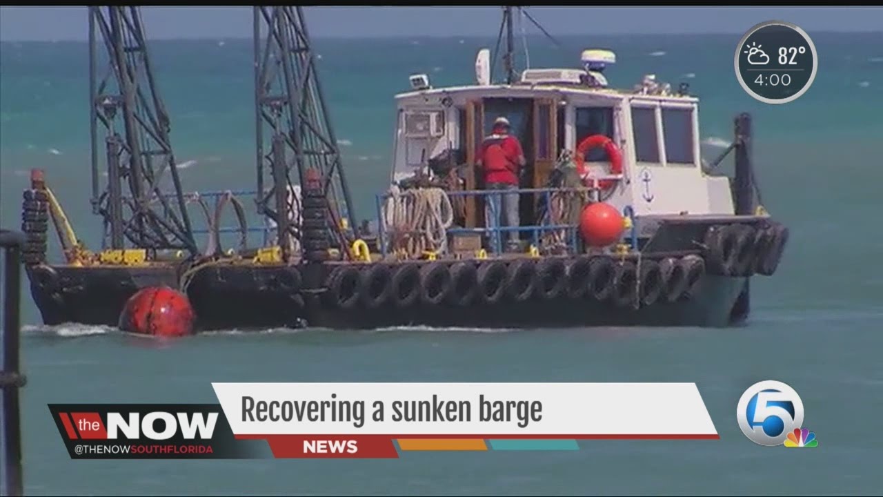 Recovering a sunken barge - YouTube