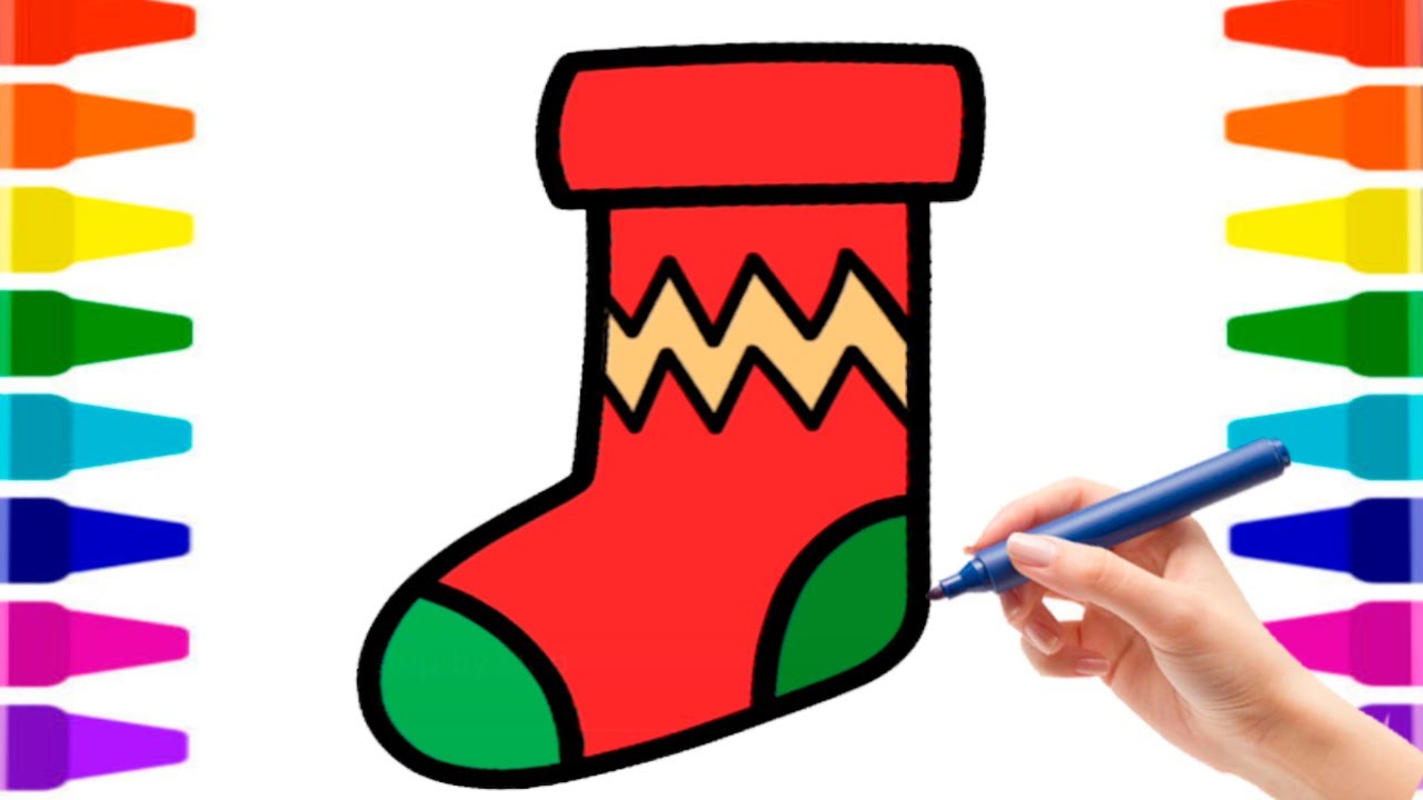 HOW TO DRAW A CHRISTMAS STOCKING STEP BY STEP - YouTube
