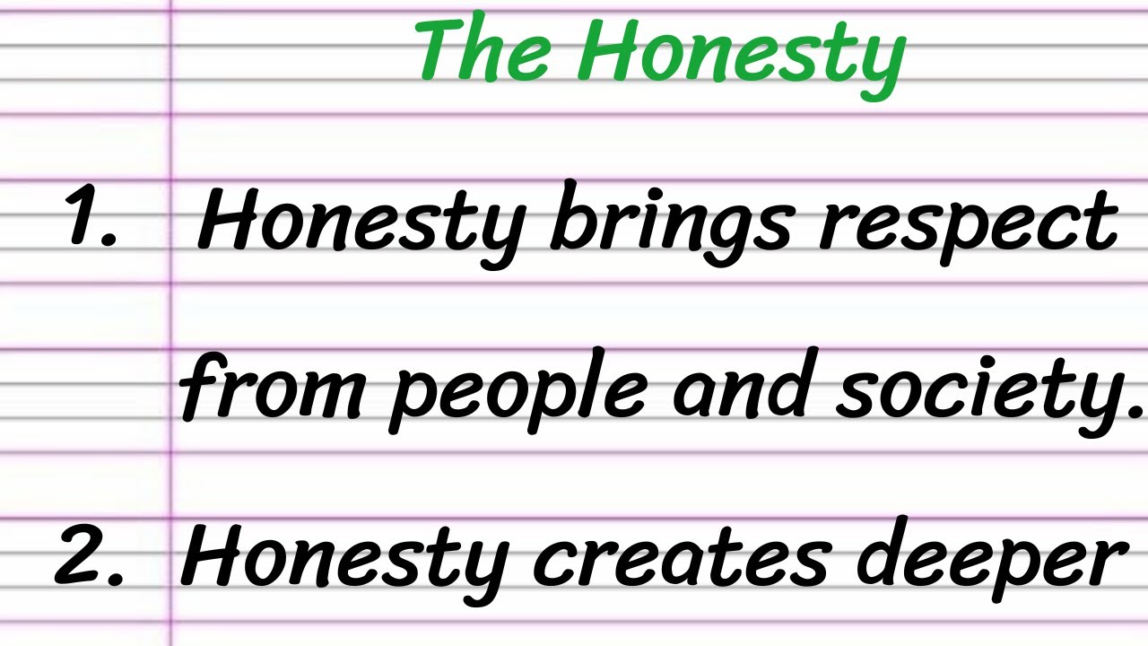Honesty Essay in English 10 Lines || Paragraph on Honesty in English ...