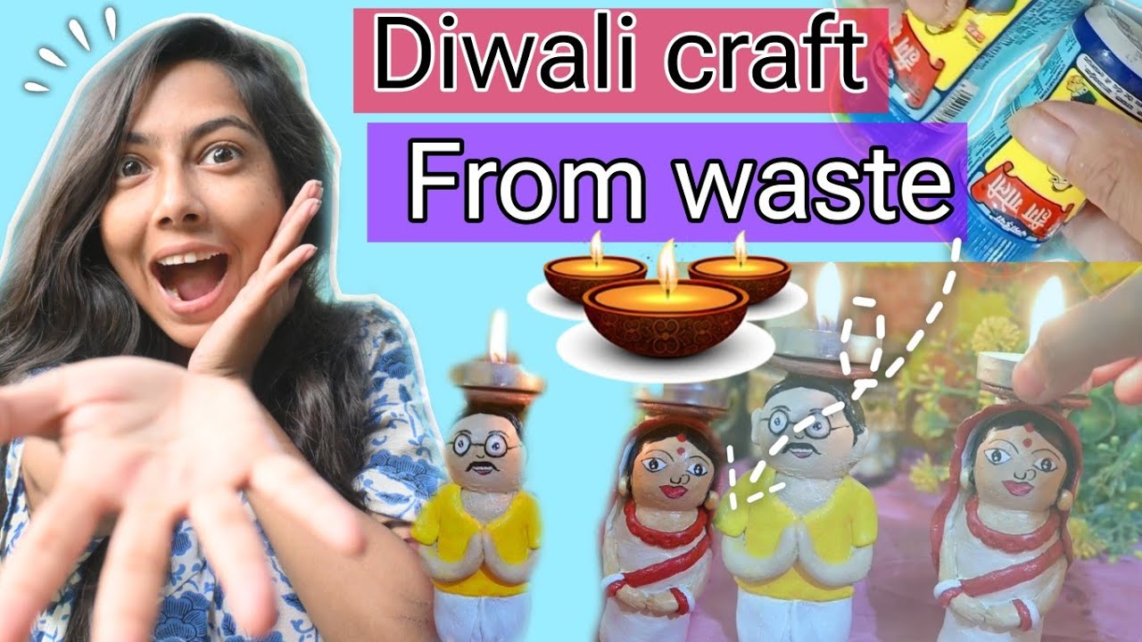 diwali candel holder from wast small bottle | doll candel stand - YouTube