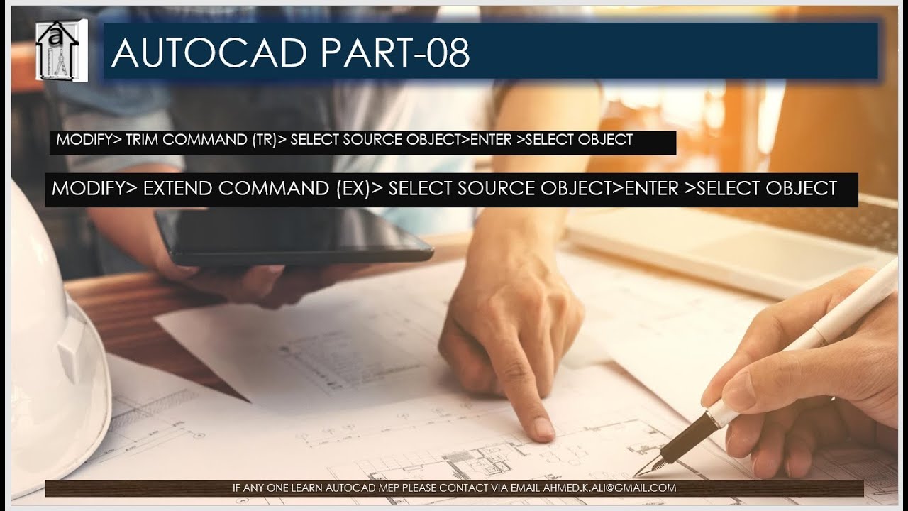 TRIM AND EXTEND COMMAND IN AUTOCAD - YouTube